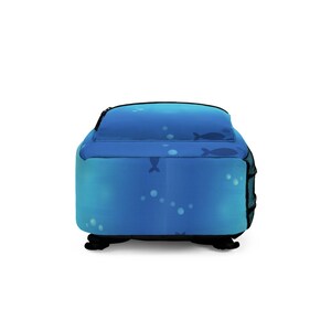 Shark Backpack, Blue School Bag. Personalized Backpack 18" X 13" X 5 ...