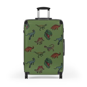 Green Dinosaur Suitcase. T-rex Personalized Custom Luggage 3 Sizes ...
