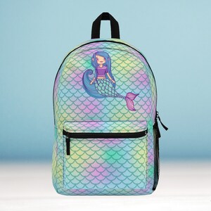 Mermaid Backpack. Mermaid Scales. Personalized Backpack 18" X 13" X 5 ...