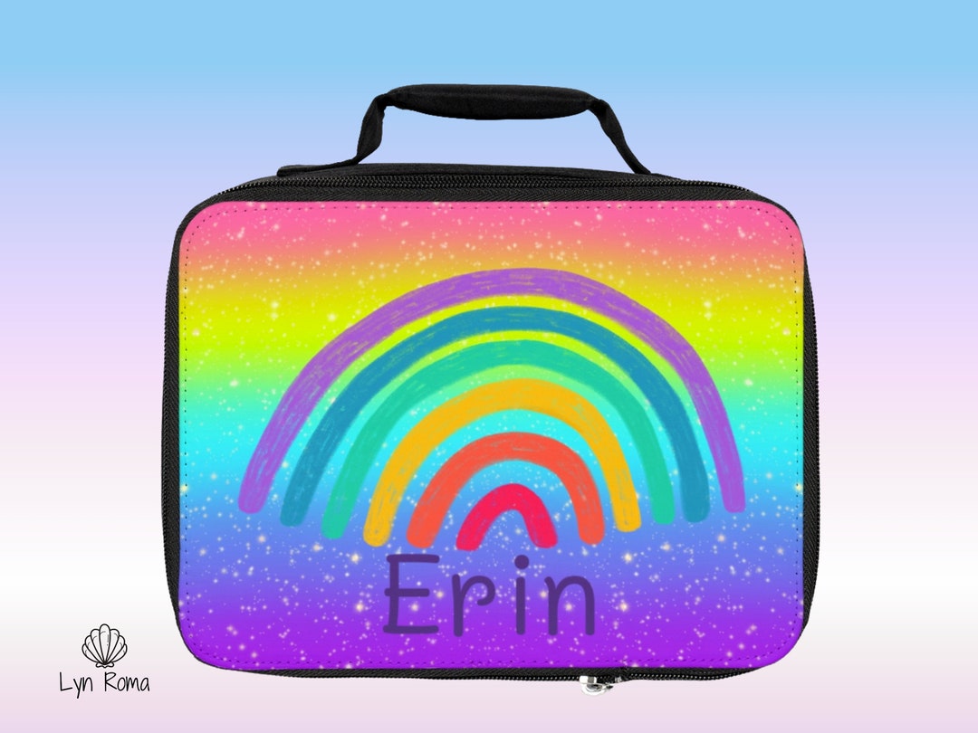 Rainbow Lunch Box. Multicolor Personalized Lunch Box. 10" X 7.5" X 3 ...