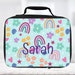 Rainbow Lunch Box With Hearts and Flowers. Personalized Lunch - Etsy