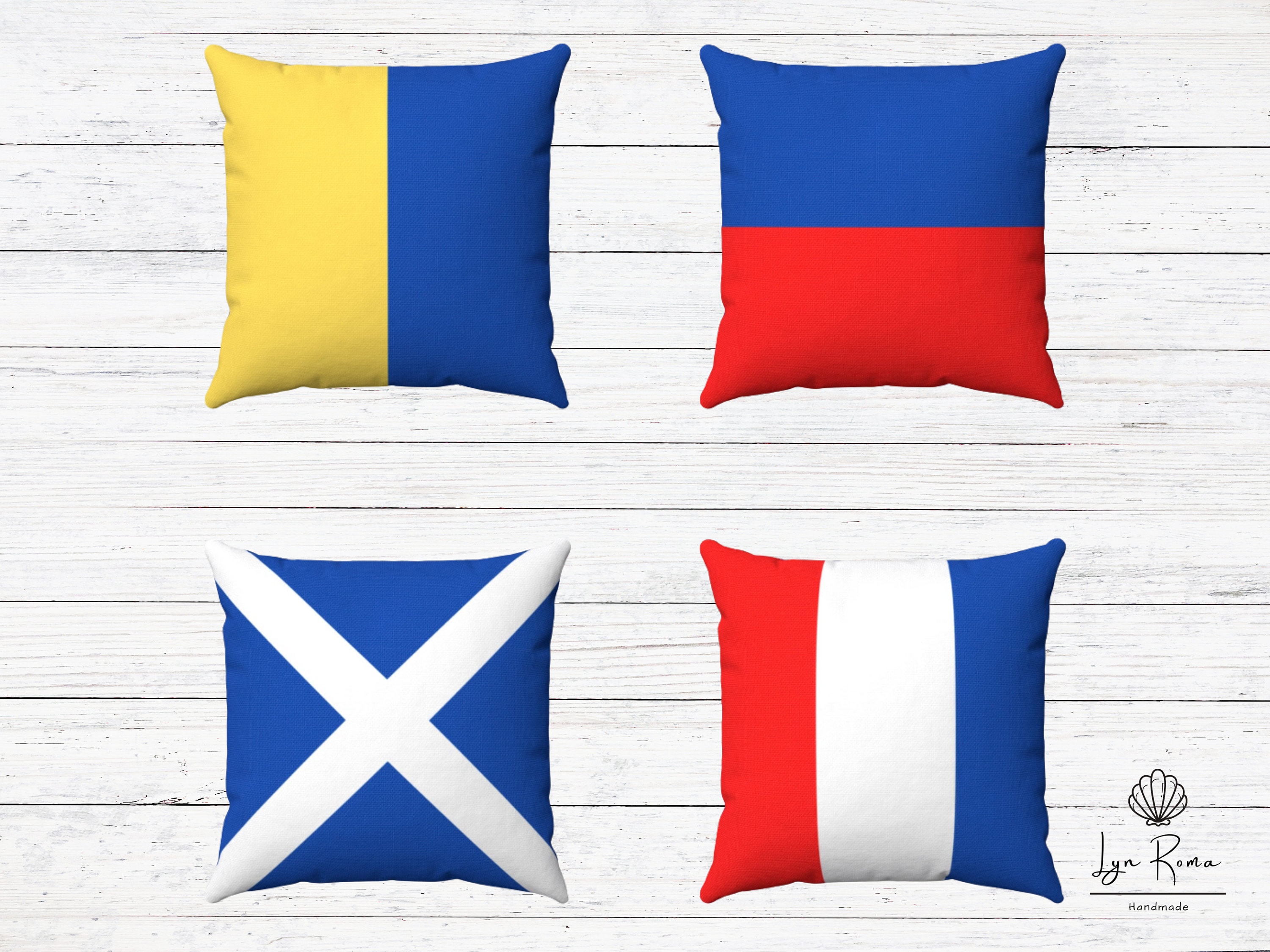 Nautical signal Flag pillow. Pillow and cover. Coastal decor. | Etsy