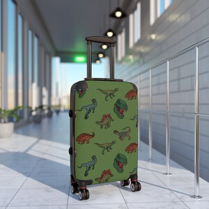 Green Dinosaur Suitcase. T-rex Personalized Custom Luggage 3 Sizes ...