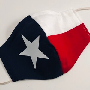 Texas State Flag Face Mask-fitted Face Mask-nose Wire-filter Pocket ...