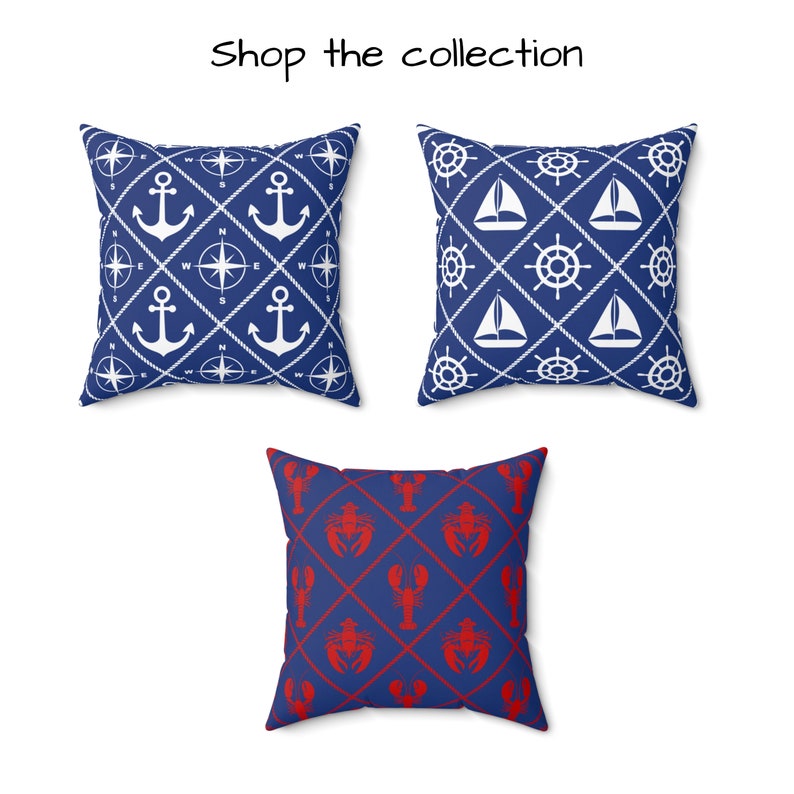 Sailboat & Ships Wheel Pillow and Cover. Coastal Home Decor. Available ...
