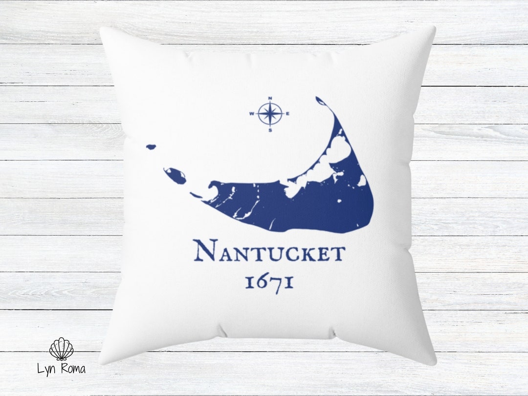 Nantucket Island Pillow and Cover. Coastal Home Decor. Available in 3 ...