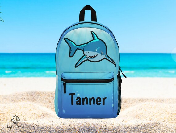 Shark Backpack Blue School Bag. Personalized Backpack - Etsy