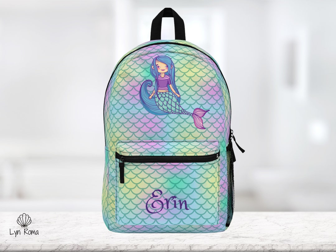 Mermaid Backpack. Mermaid Scales. Personalized Backpack 18" X 13" X 5 ...