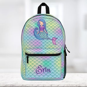 Mermaid Backpack. Mermaid Scales. Personalized Backpack 18" X 13" X 5 ...