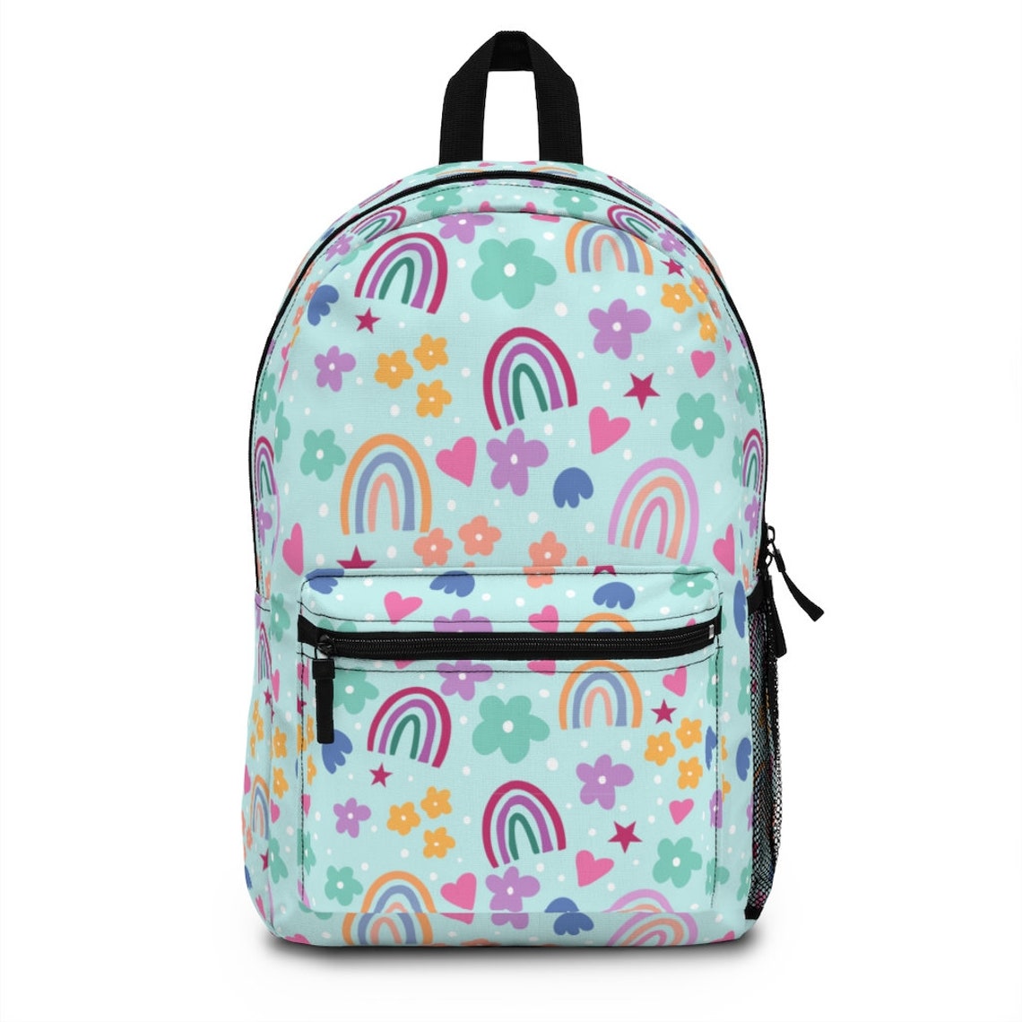 Rainbows in Pink Purple Blue and Green. Personalized Backpack - Etsy