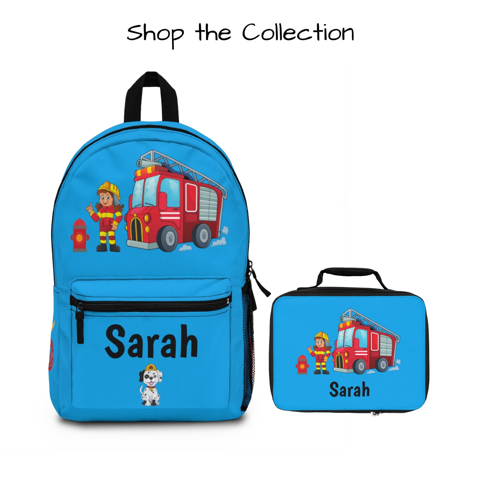 Girl Firefighter. Red Fire Truck. Personalized Lunch Box. - Etsy