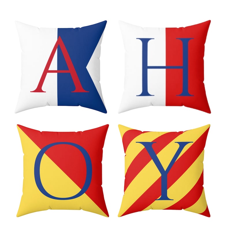 Nautical Flag Pillow - Etsy