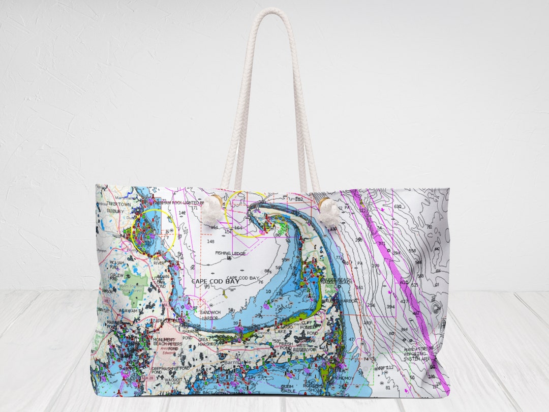 Cape Cod Beach Bag. Personalized Beach Bag, Rope Handles. Extra Large ...