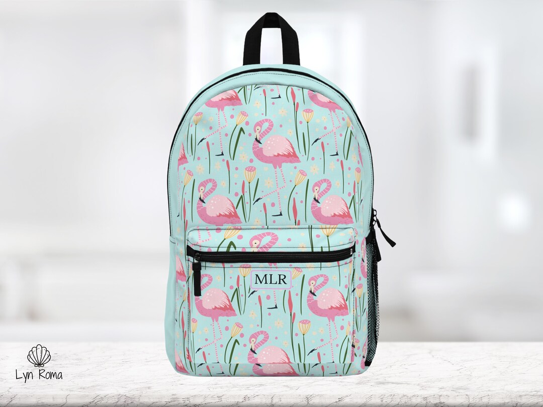 Pink Flamingo Backpack, Personalized Travel School Bag - Etsy