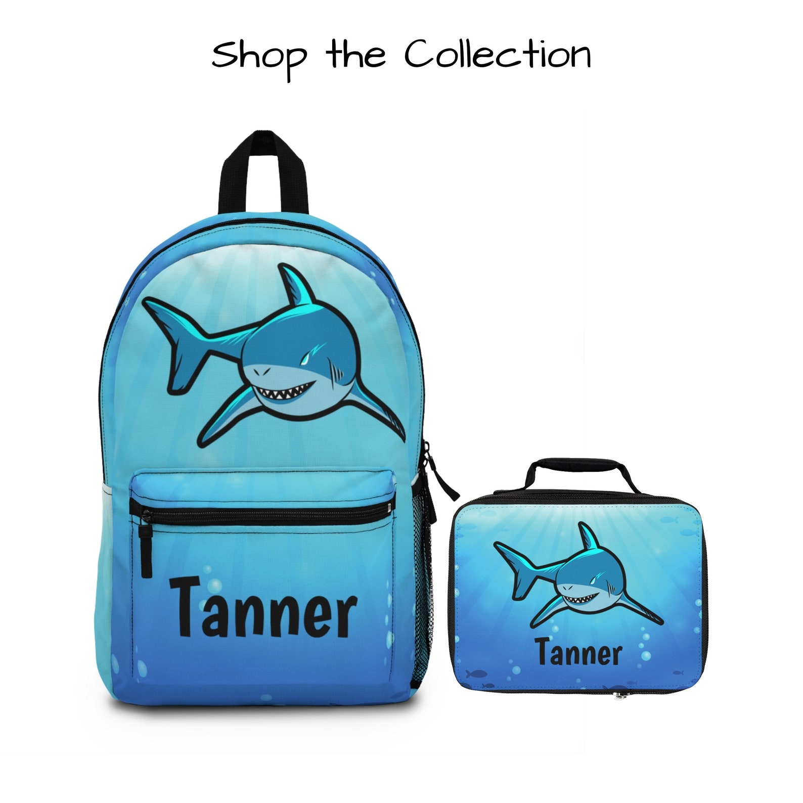 Shark Backpack Blue School Bag. Personalized Backpack - Etsy