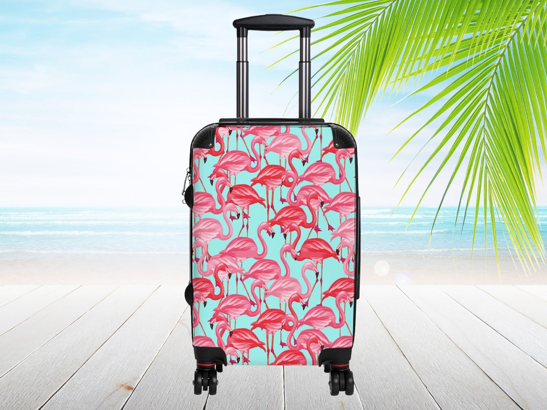 Pink Flamingo Custom Design Suitcase. Available in 3 Sizes. Carry on ...
