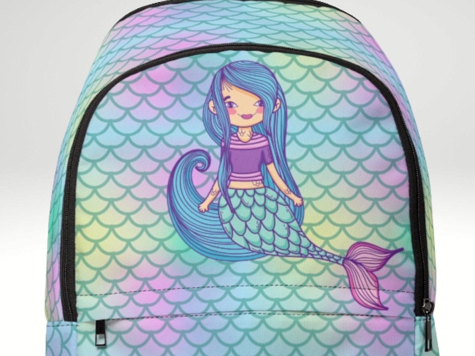 Mermaid backpack. Mermaid scales. Personalized Back to School | Etsy