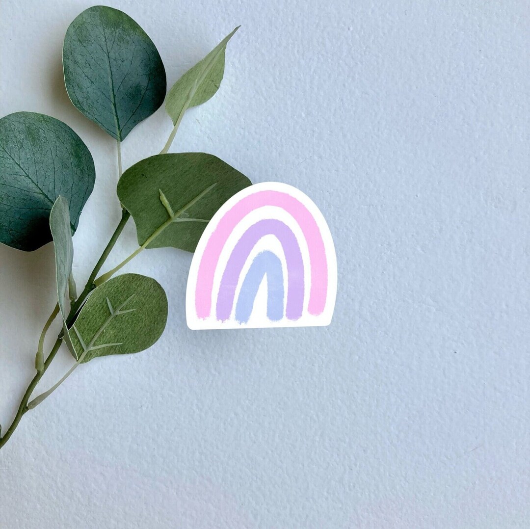 Pastel Rainbow Vinyl Sticker, Boho Sticker, Pink, Purple, Blue Rainbow ...