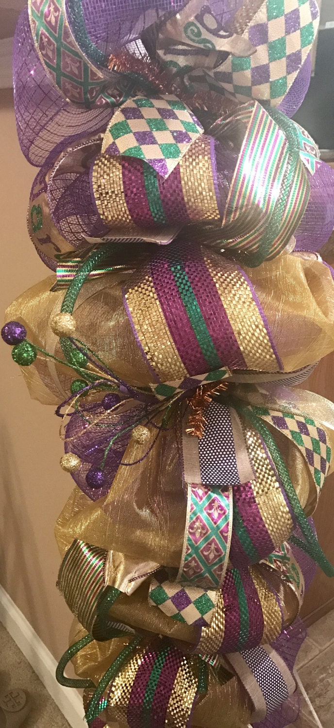 Mardi Gras Garland Mardi Gras Decor Fat Tuesday Decor | Etsy