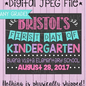 First Day of School Chalkboard Poster Printable Pre-k - Etsy
