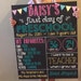 Chevron Blue First Birthday Chalkboard Poster Boy 1st Birthday Chalk ...