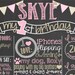 Chevron Pink and Gold First Birthday Chalkboard Poster Girl 1st ...