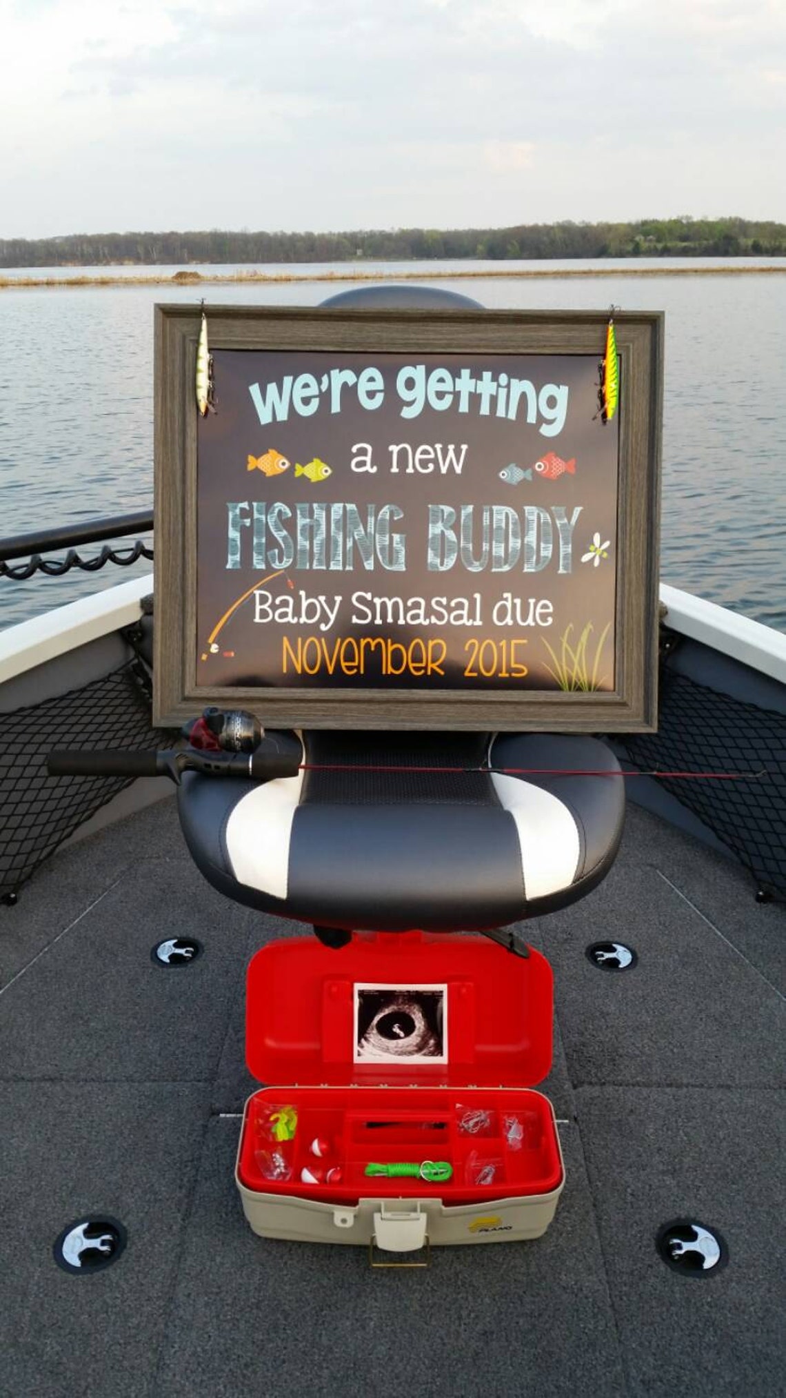 Fishing Buddy Pregnancy Announcement Chalkboard We're - Etsy