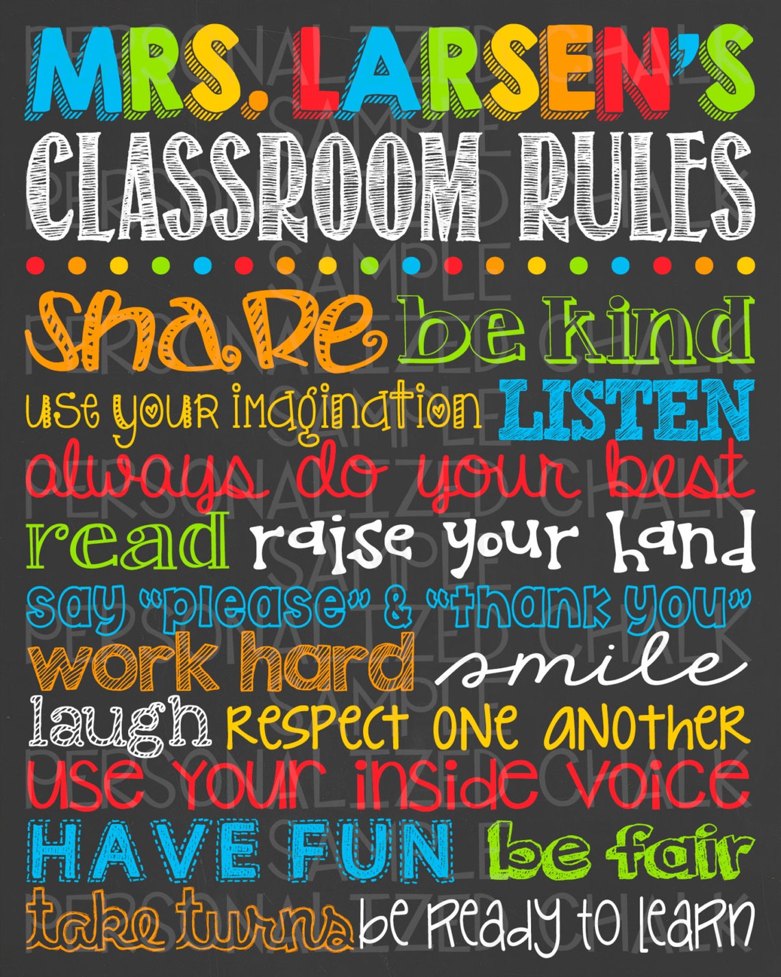 Classroom Rules Chalkboard Sign Teacher Wall Decor | Etsy