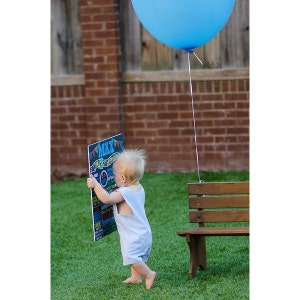 Chevron Primary First Birthday Chalkboard Poster Boy 1st Birthday ...