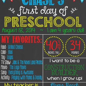 First Day of School Chalkboard Poster First Day of | Etsy