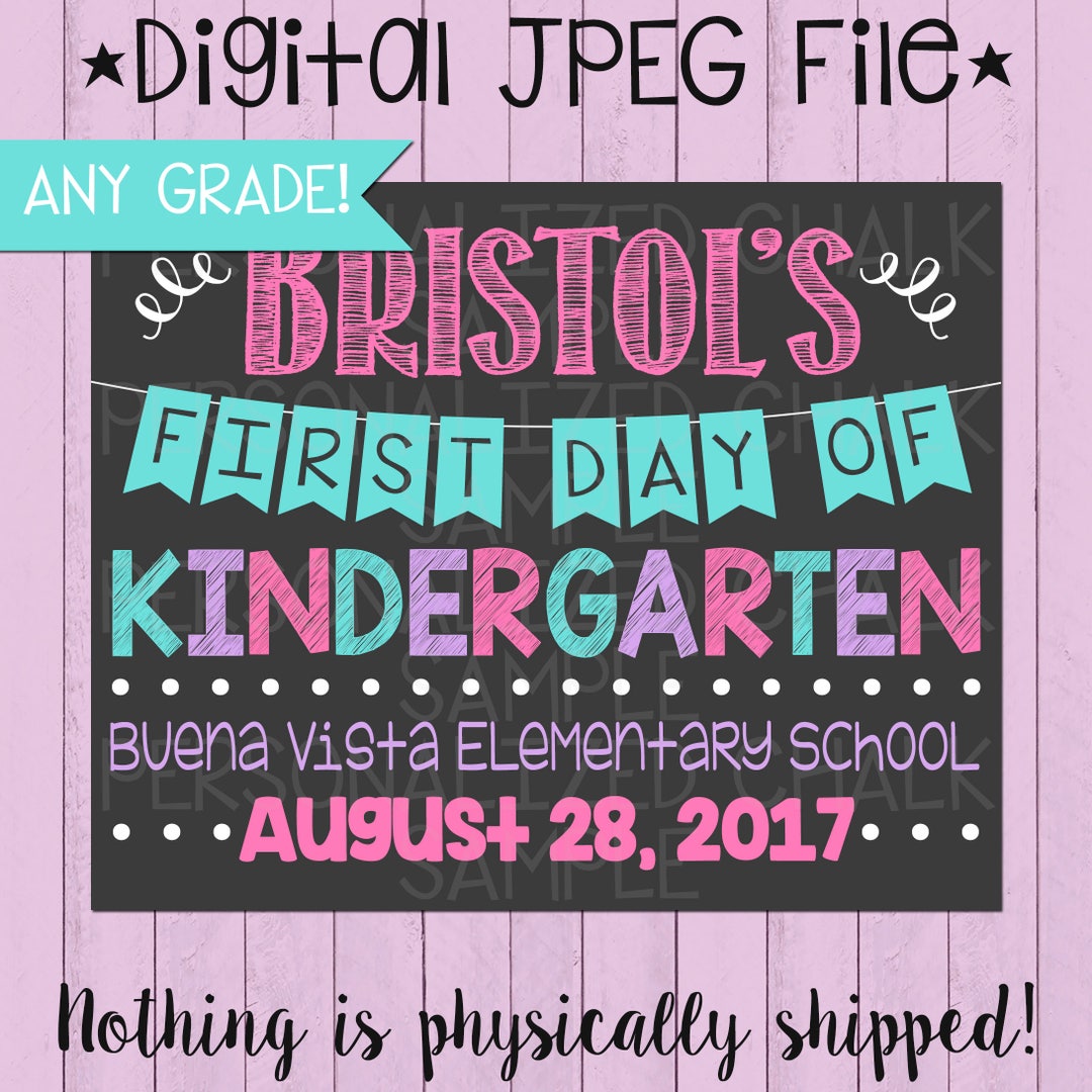 First Day of School Chalkboard Poster Printable Pre-k - Etsy