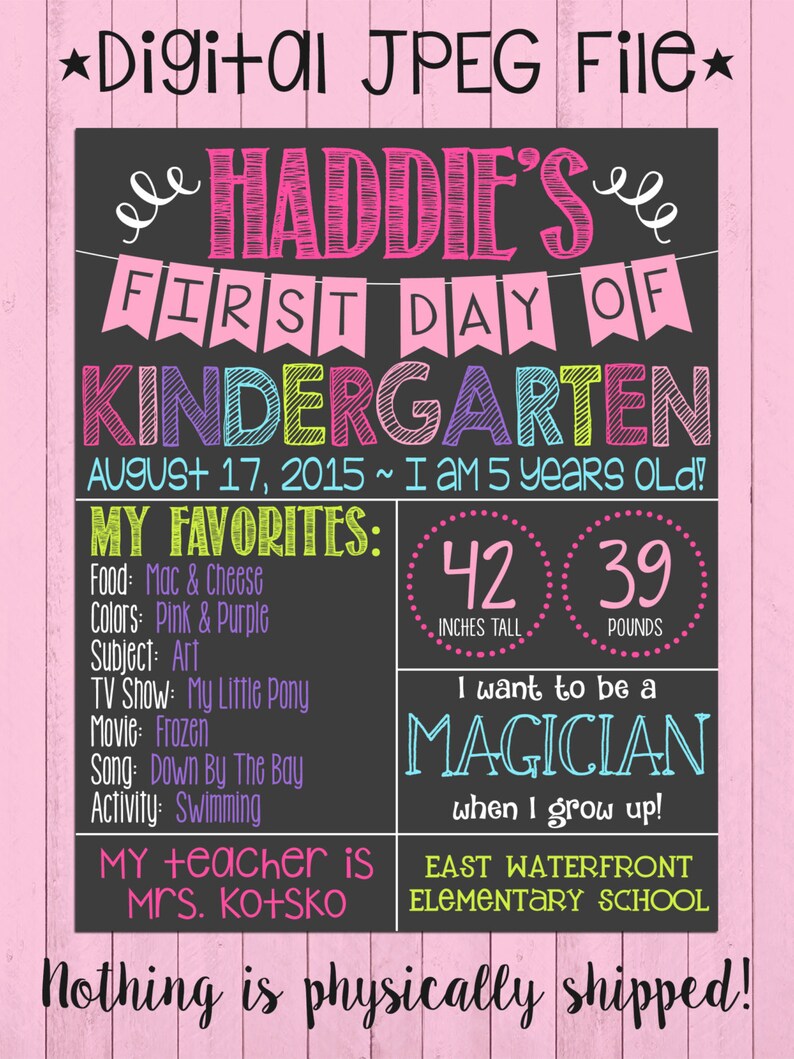 First Day of School Chalkboard Poster Printable First Day of | Etsy