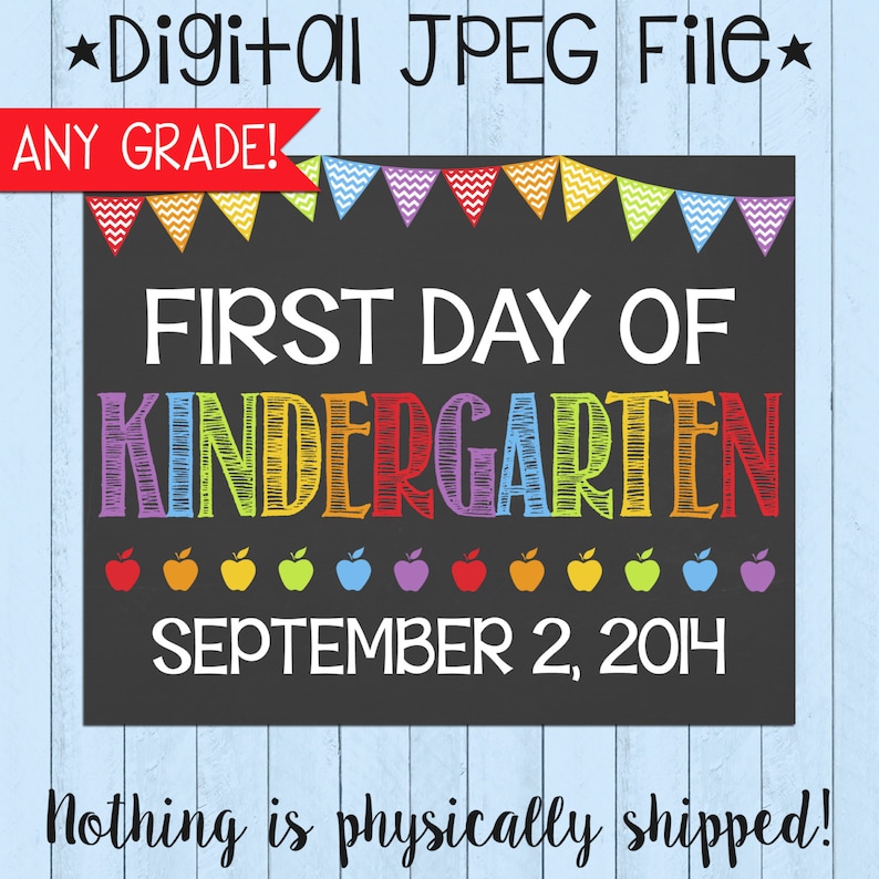 First Day of School Chalkboard Poster Printable Pre-k - Etsy