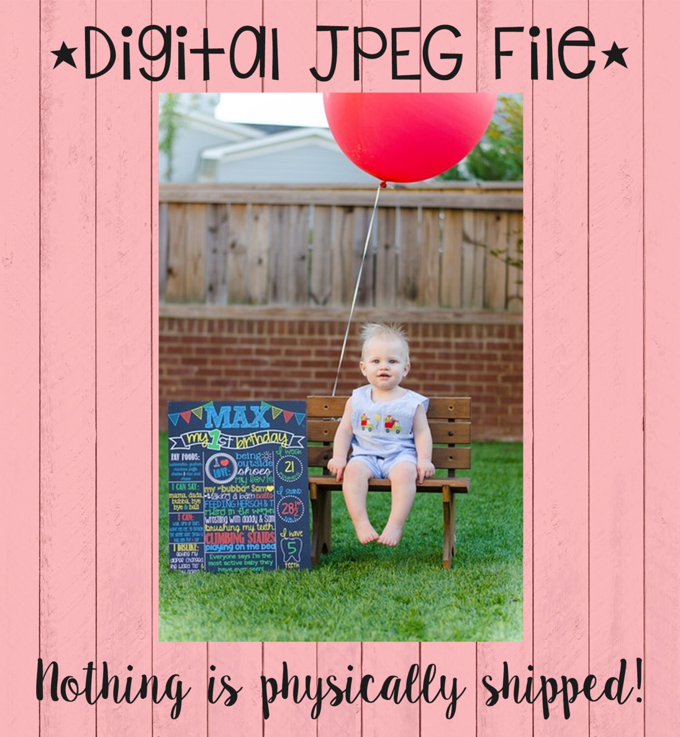 Chevron Primary First Birthday Chalkboard Poster Boy 1st | Etsy