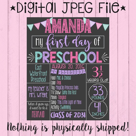 First Day of School Chalkboard Poster First Day of | Etsy