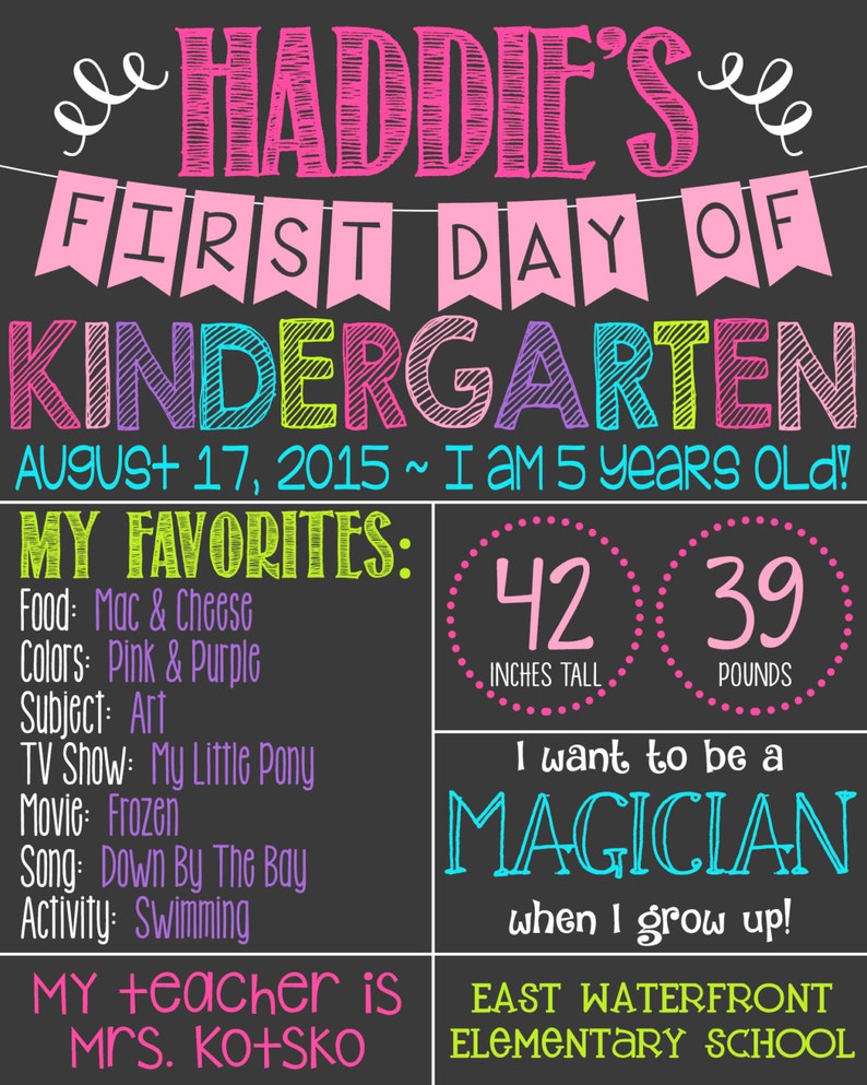 First Day of School Chalkboard Poster Printable First Day of - Etsy
