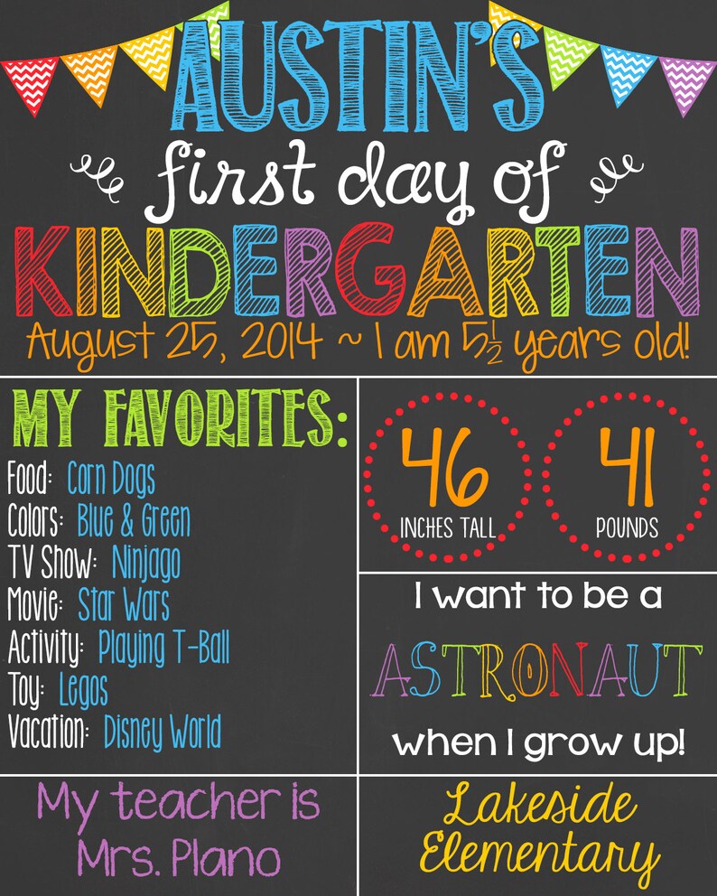First Day of School Chalkboard Poster First Day of - Etsy