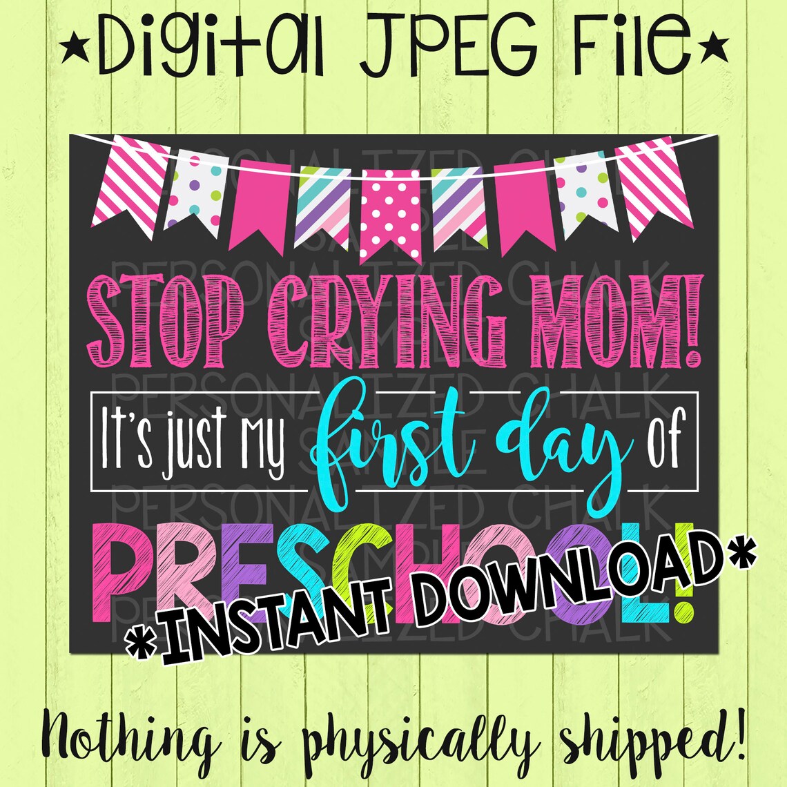 Stop Crying Mom First Day of PRESCHOOL Girl First Day - Etsy