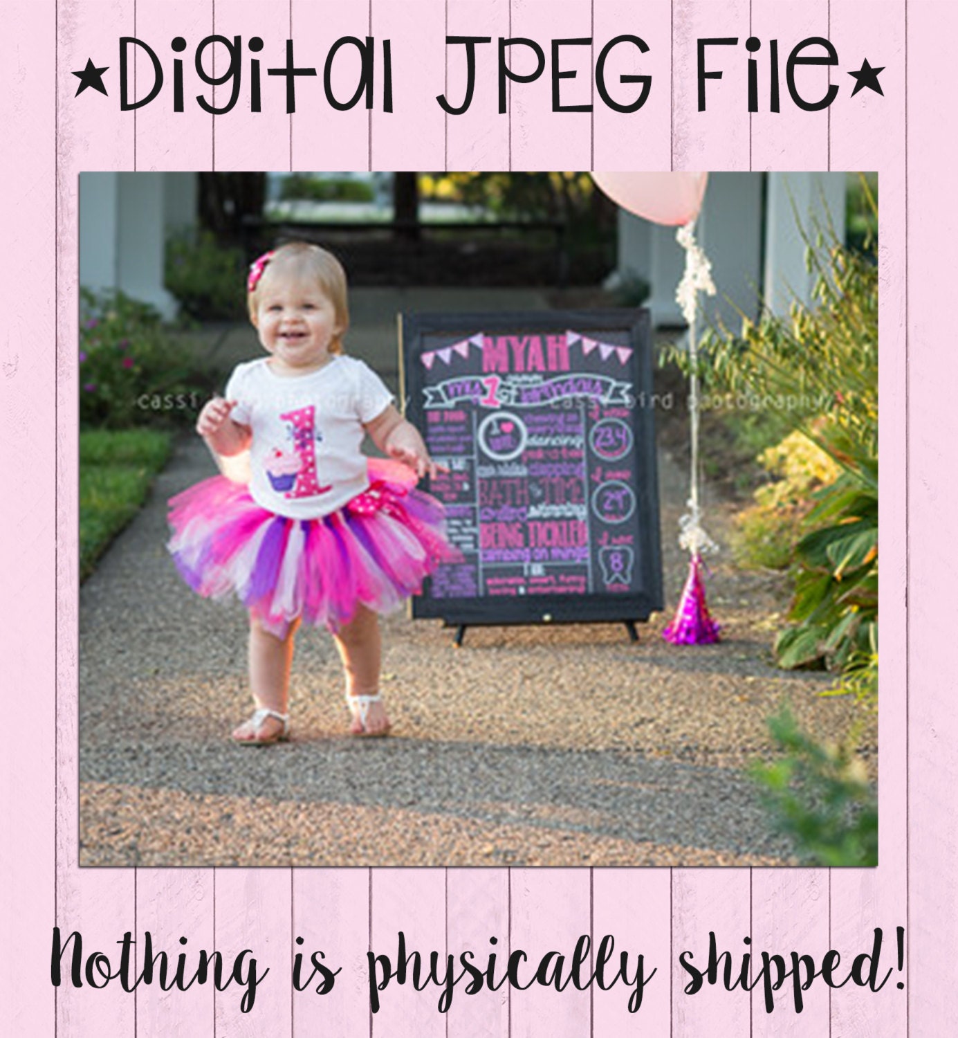 Chevron Pink and Purple First Birthday Chalkboard Poster 1st | Etsy