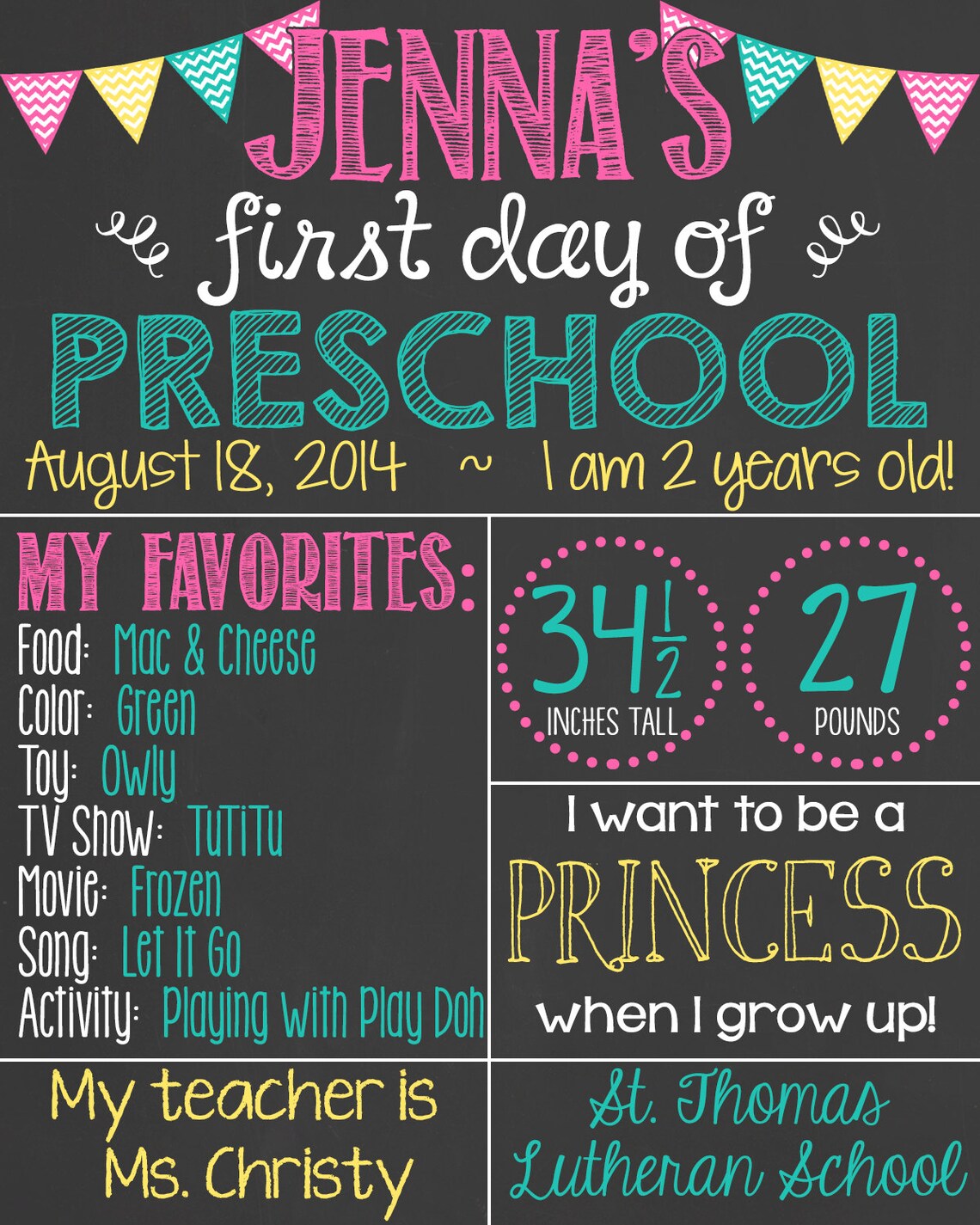 First Day of School Chalkboard Poster First Day of - Etsy