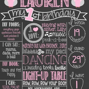 Owl Theme Birthday Chalkboard Poster Printable Birthday Board ...