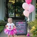 Chevron Pink and Purple First Birthday Chalkboard Poster 1st Birthday ...