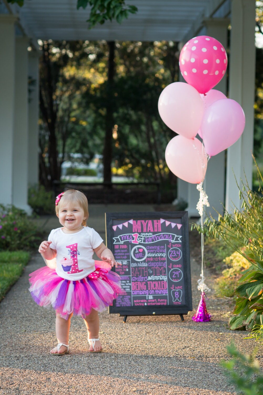 Chevron Pink and Purple First Birthday Chalkboard Poster 1st | Etsy