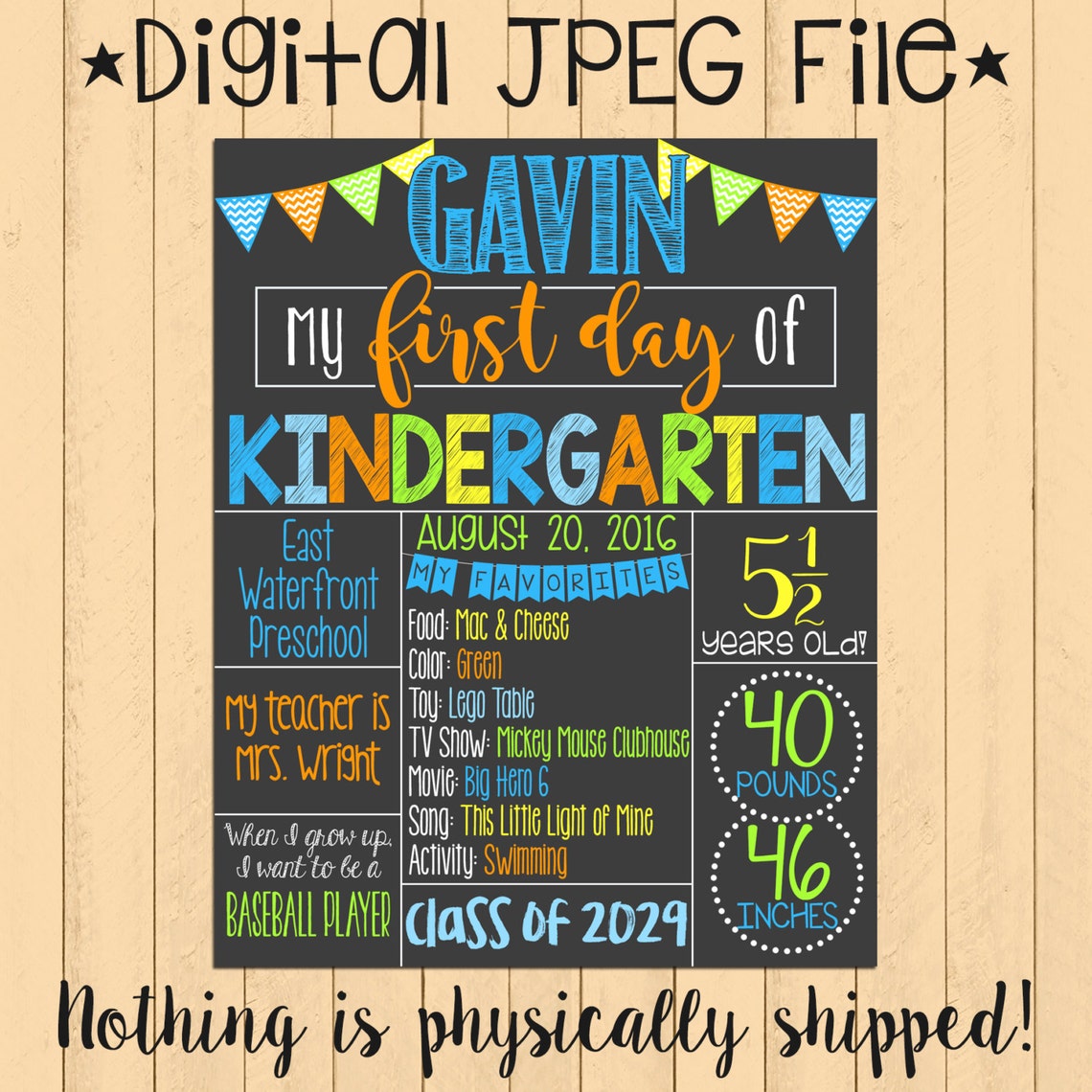 First Day of School Chalkboard Poster Printable First Day of | Etsy
