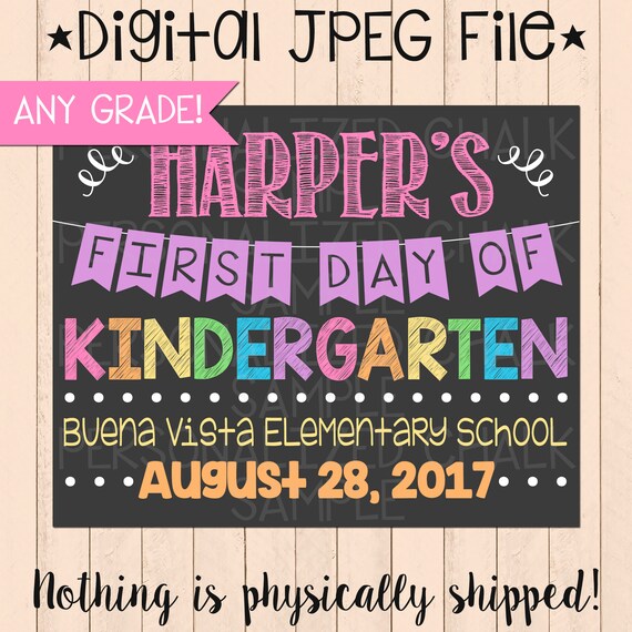 First Day of School Chalkboard Poster Printable Pre-k | Etsy