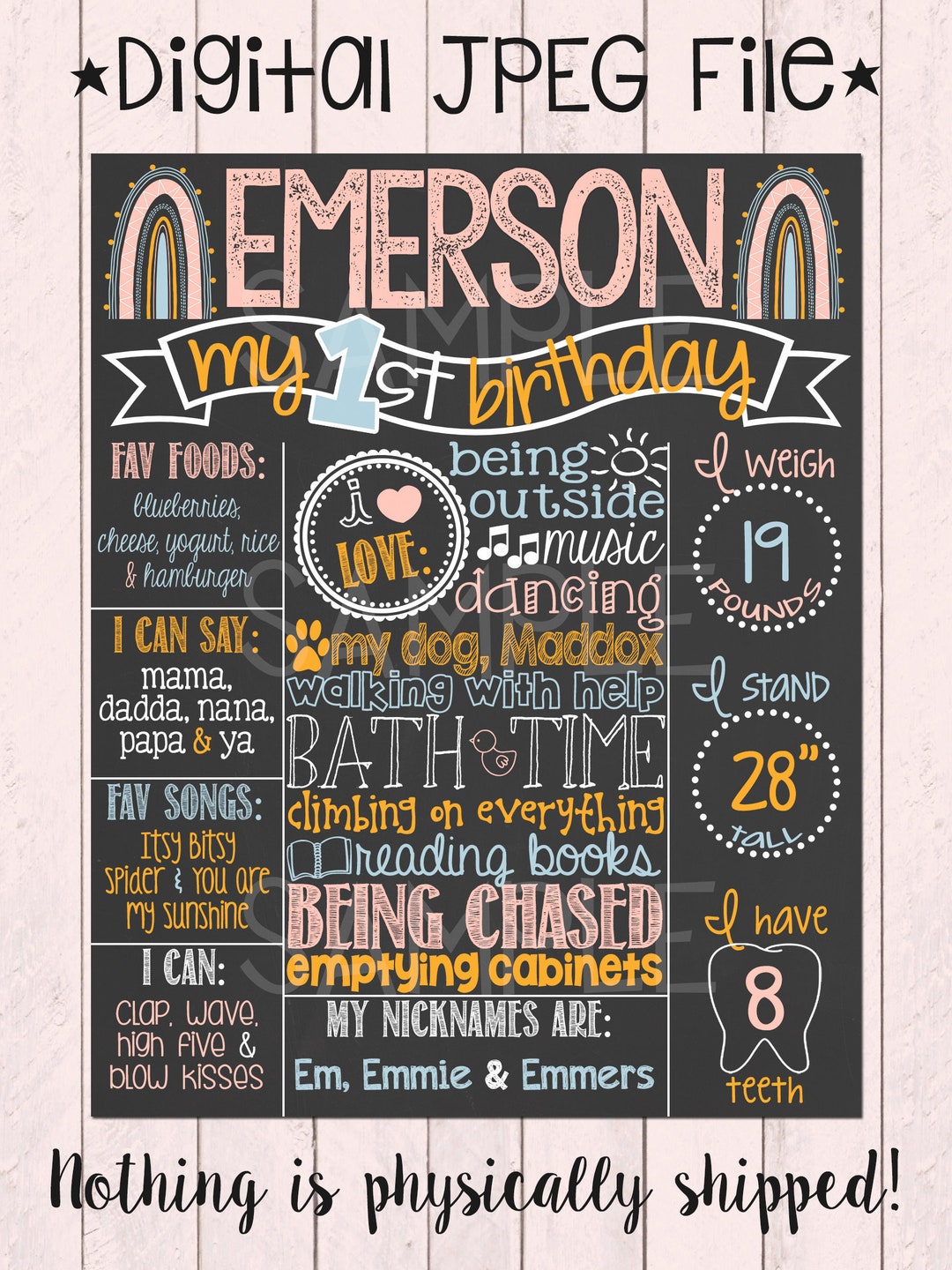 Boho Theme Birthday Chalkboard Poster Birthday Board - Etsy