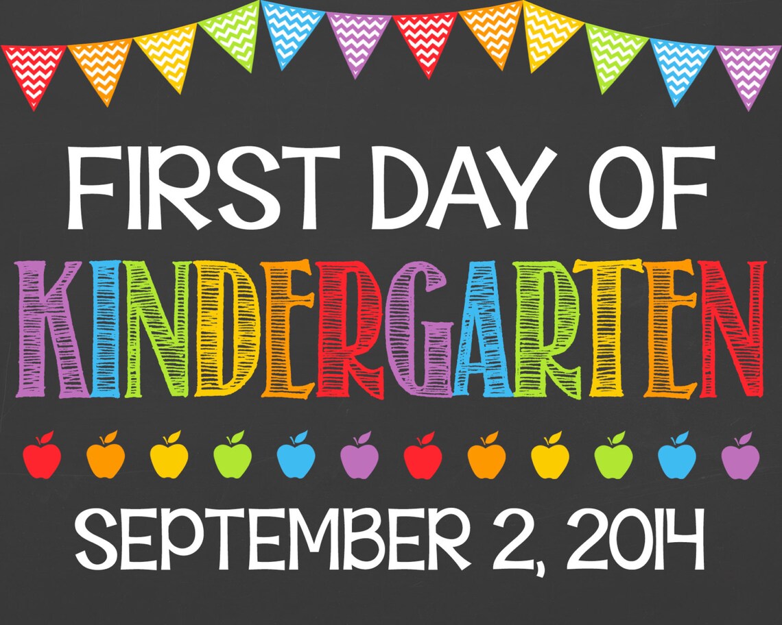 First Day of School Chalkboard Poster Printable Pre-K | Etsy