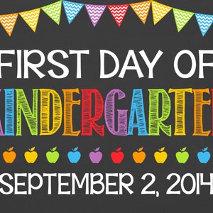 First Day of School Chalkboard Poster Printable Pre-k Preschool Photo ...