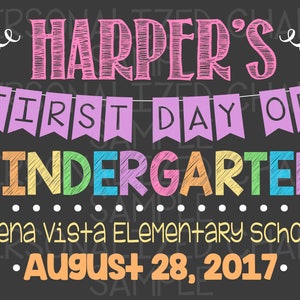 First Day of School Chalkboard Poster Printable Pre-k Preschool Photo ...