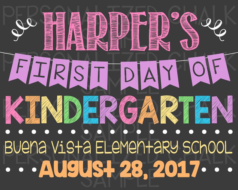 First Day of School Chalkboard Poster Printable Pre-k - Etsy